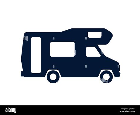 Classic Vintage Camper Van Or Motorhome Icon Isolated On White Background Vector Illustration
