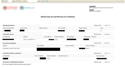 Ruaf Sispro Consultar Afiliación A Eps Pensión O Cesantías
