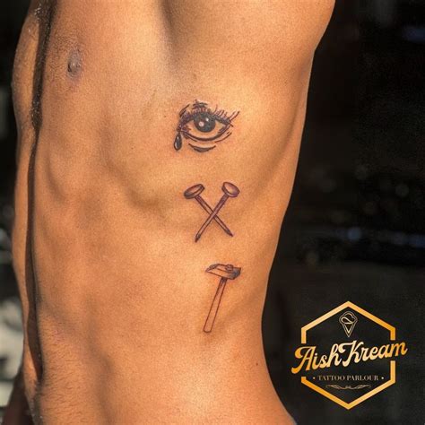 Eye Tears Tattoo Nails And Hammer Tattoo Fine Line Line Work