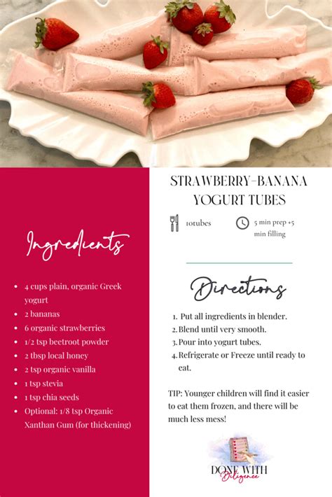 Homemade Strawberry Banana Greek Yogurt Tubes Done With Diligence