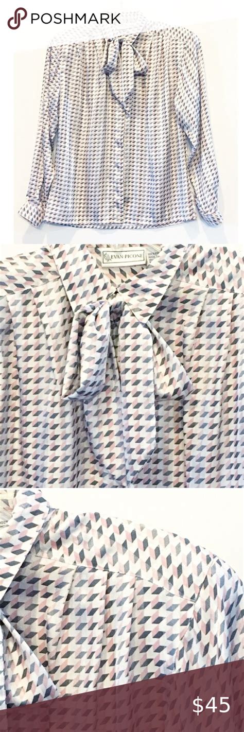 Vintage 70s Pussycat Bow Secretary Blouse Silky