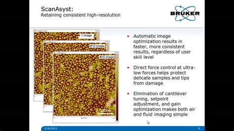 Afm Peakforce Tapping And Scanasyst An Introduction Ft The Dimension Edge Bruker Webinar
