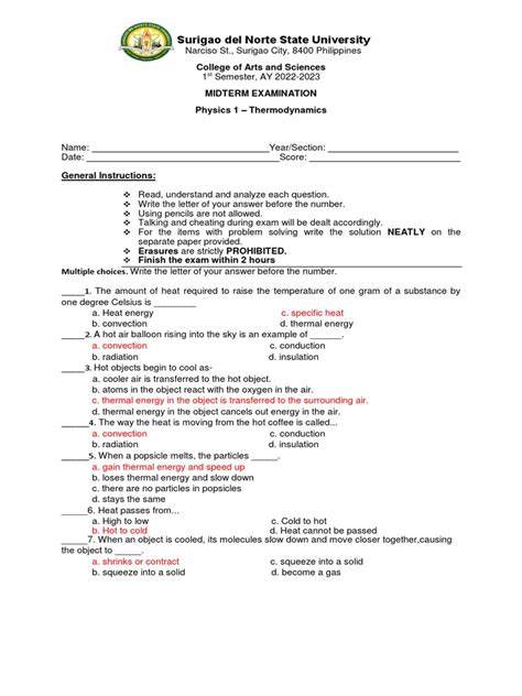 Thermodynamics Answer Key Download Free Pdf Gases Temperature