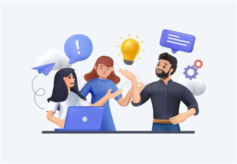 Hotline Operator Advises Customer 3d Vector Character Illustration Stock Vector Illustration