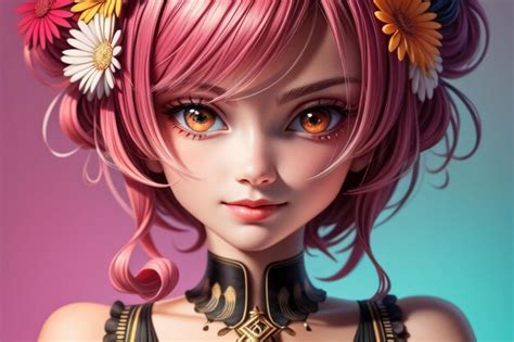Premium AI Image Colorful D Model Rendering Abstract Art Wallpaper Background Illustration