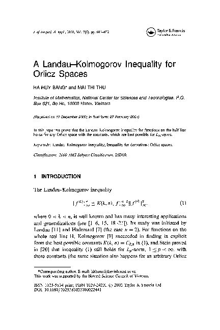 Pdf A Landaukolmogorov Inequality For Orlicz Spaces