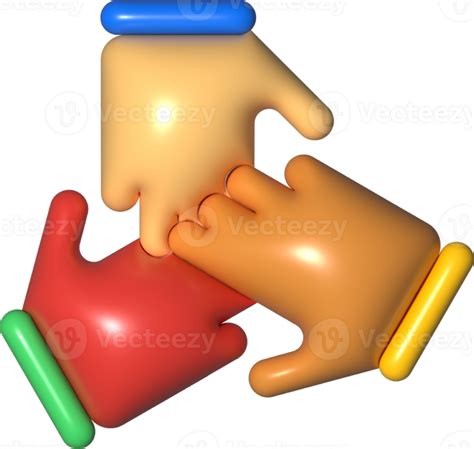 Colorful Graphic Of Interlocking Hands 52934208 Png
