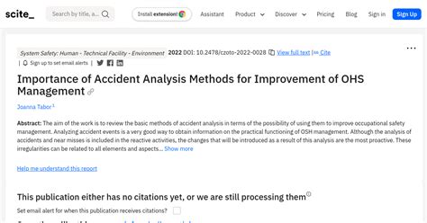 Importance Of Accident Analysis Methods For Improvement Of Ohs