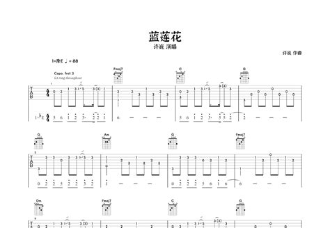 蓝莲花吉他谱许巍c调指弹 吉他世界
