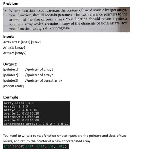 answered write a function to concatenate the… bartleby