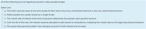 Solved All of the following are true regarding long-term | Chegg.com