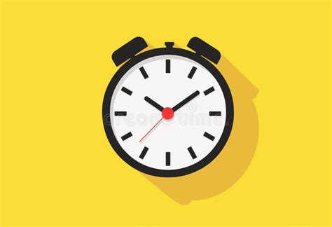 Yellow Alarm Clock With Shadow Stock Vector Illustration Of Classic