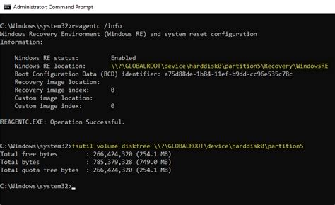 How To Determine Winre Partitions Capacity And Free Disk Space