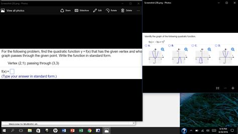 solved for the following problem find the quadratic