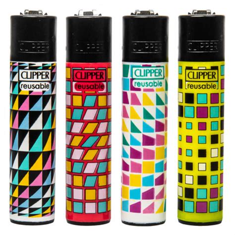 Wholesale Clipper Lighters Geometric 4 Value Clippers