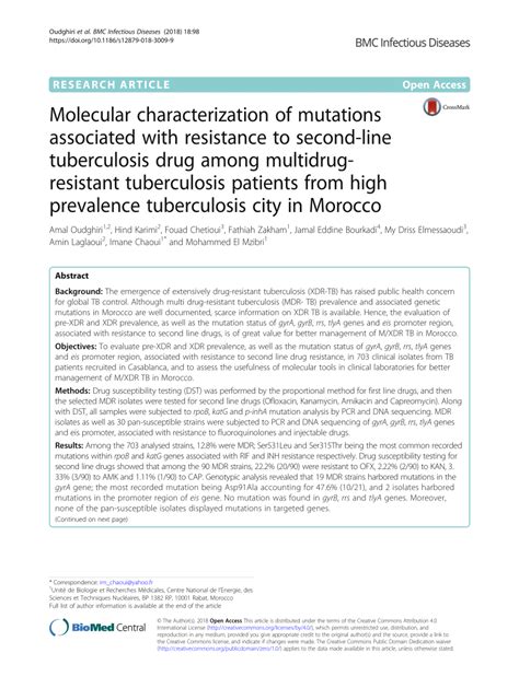 Pdf Molecular Characterization Of Mutations Associated With