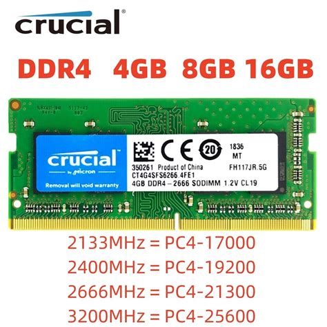 Crucial Ddr4 8gb 16gb 32gb 3200 2666 Mhz Laptop Memory Ram Notebook Ram