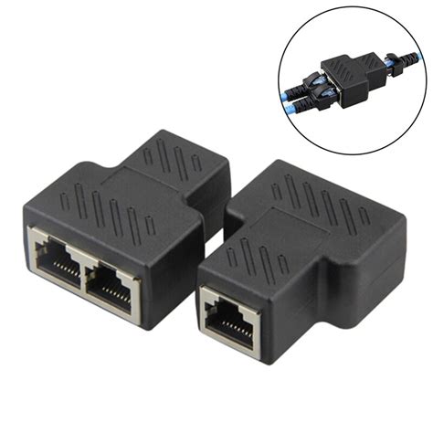 1 To 2 Rj45 Splitter Network Adapter Connector Spl Grandado