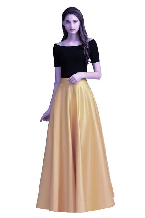 Diydress Women S Long Fashion High Waist A Line Satin Skirts With