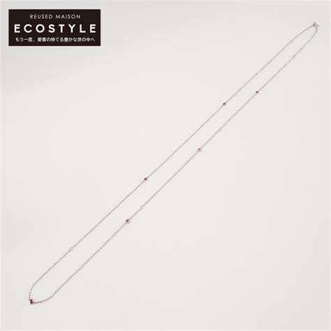 美品 Tiffany＆co ティファニー Pt950 101g バイザヤード スプリンクル12p ダイヤ ルビー ネックレス シルバー
