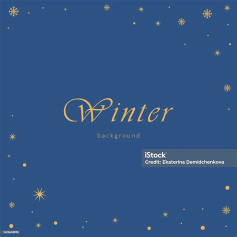 황금빛 눈송이와 비문이있는 별이있는 겨울 배경 새해 복 많이 받으세요 인사말 카드 새해 포스터 템플릿 격리된 벡터 일러스트레이션 12월에 대한 스톡 벡터 아트 및 기타