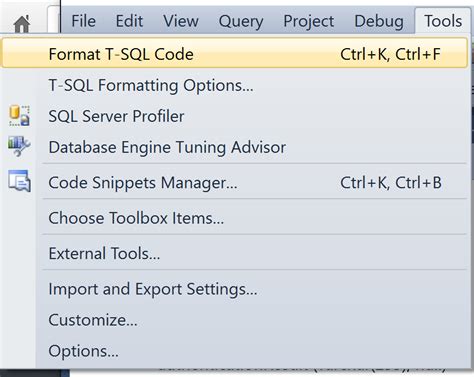 Poor Mans T Sql Formatter Format T Sql Code