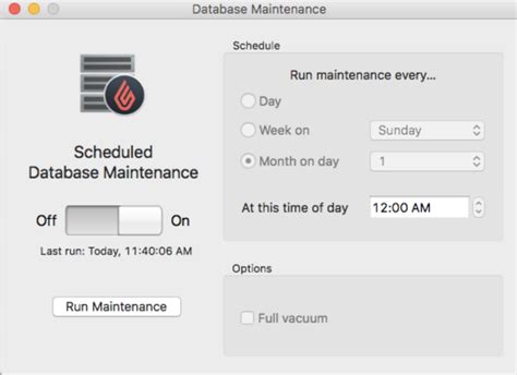 Database Maintenance Lightspeed OnSite