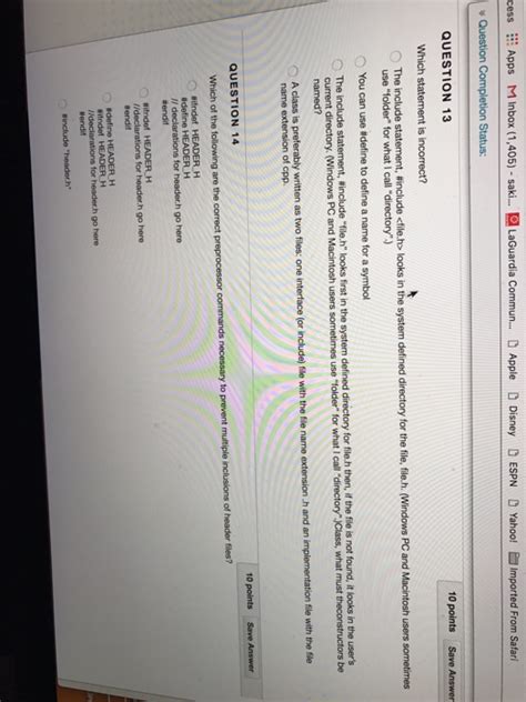 solved which statement is incorrect the include statement