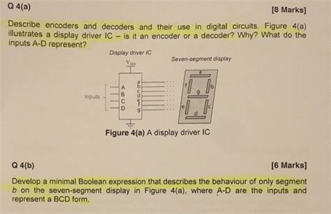 Solved Q A Marks Describe Encoders And Decoders And Chegg