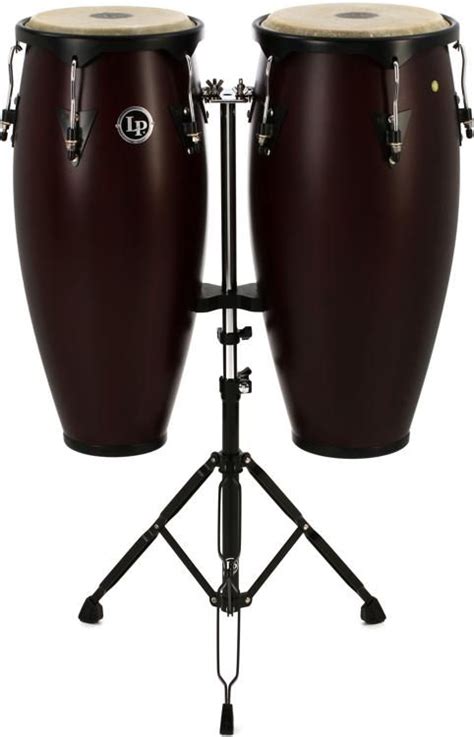 Latin Percussion City Series Conga Set With Stand 10 11 Inch Dark