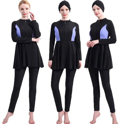 ISLAMIC BATHING MUSLIM Women Swimwear Modest Burkini 3Piece Swimsuit