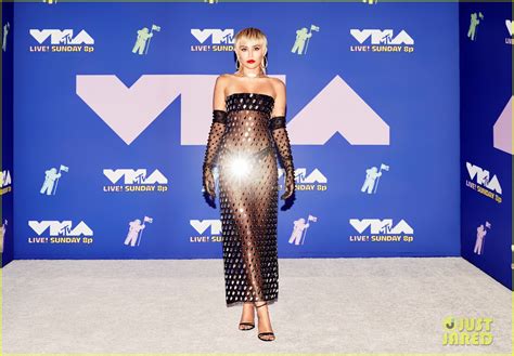 Miley Cyrus Wears Completely Sheer Dress For Vmas 2020 Red Carpet