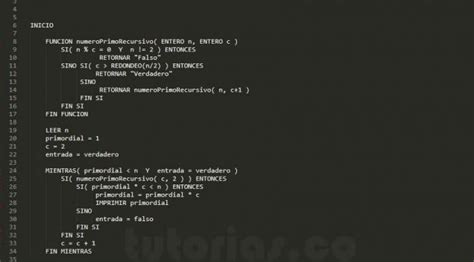 Funciones Pseudocodigo Numeros Primordiales Tutorias Co