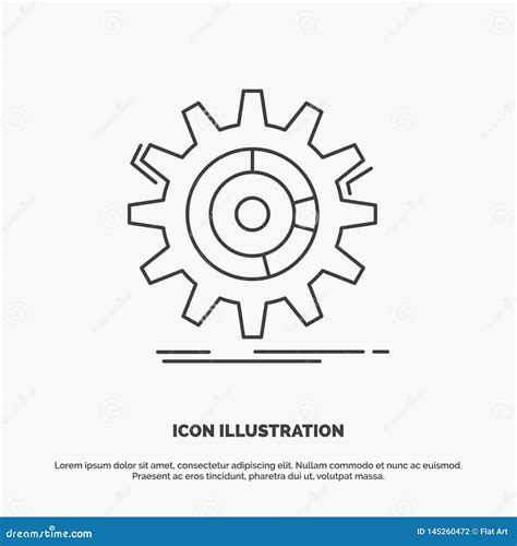 Setting Data Management Process Progress Icon Line Vector Gray Symbol For Ui And Ux