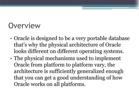 Oracle Database Architecture Ppt