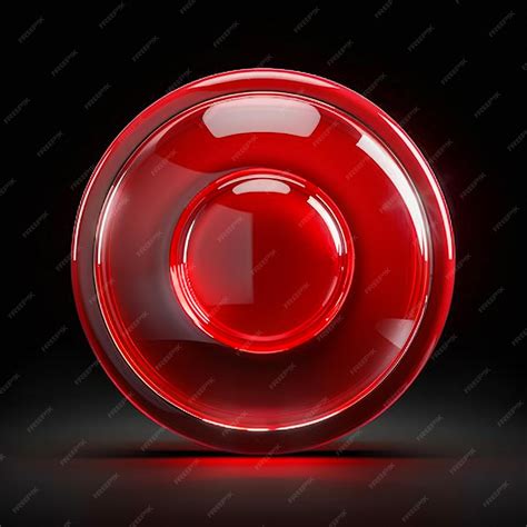 Premium Photo Red Button Round Icon Isolated On White Background