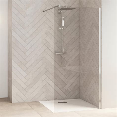 paroi de douche fixe kinedo smart design solo largeur 85 cm hauteur 1