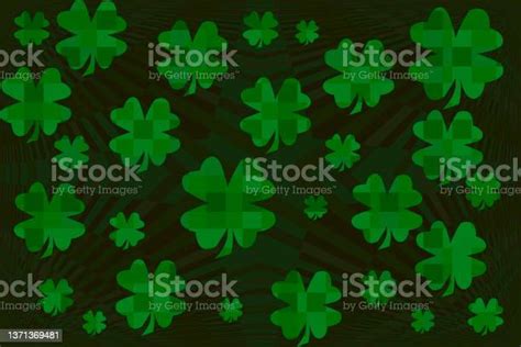 클로버 샴록 세인트 패트릭 데이 파티 축하 행운오버레이 빛나는 녹색 격자 무늬 배경 0명에 대한 스톡 벡터 아트 및 기타 이미지 0명 St Patricks Day