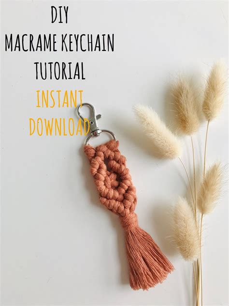 Diy Macrame Keychain Pdf Pattern Macrame Key Ring Pdf Tutorial Step By Step Macrame Keyring