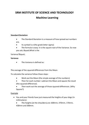 Unit Mlt Part It Contains Machine Learning Notes Of Unit Machine Learning Studocu