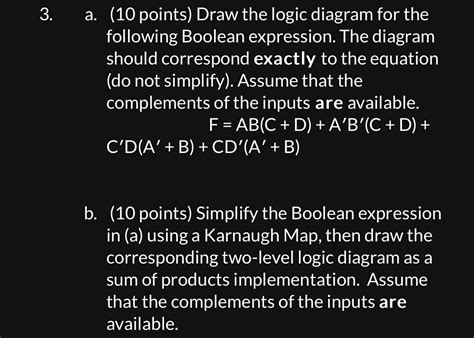 Solved A 10 ﻿points ﻿draw The Logic Diagram For The