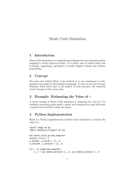 Mont Carlo Simulation Need To Learn Pdf