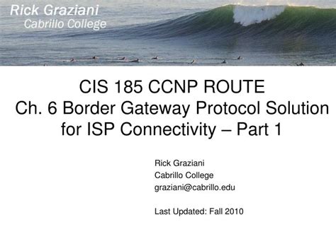PPT CIS CCNP ROUTE Ch Border Gateway Protocol Solution For ISP Connectivity Part