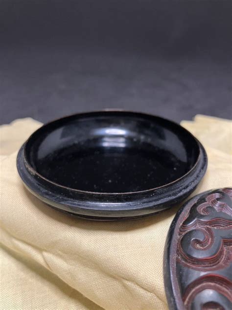 Yahooオークション 中国 古玩【堆朱 堆黒 香合】漆器 漆芸 茶道具