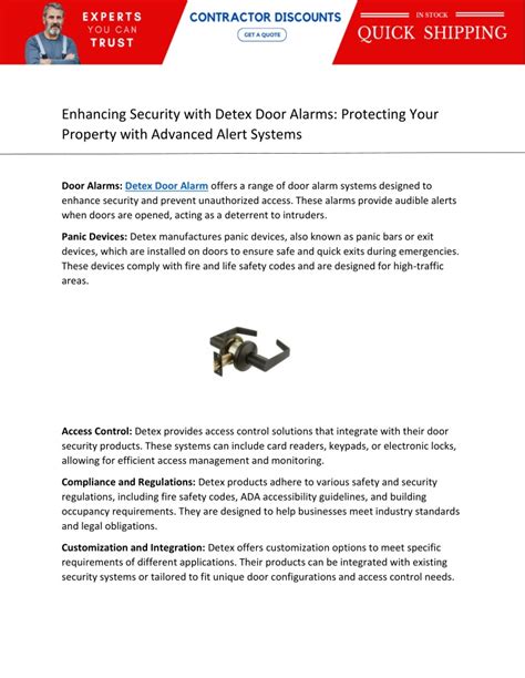 Ppt Enhancing Security With Detex Door Alarms Protecting Your
