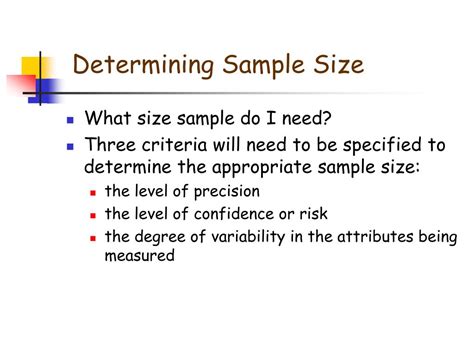 Ppt Determining Sample Size Powerpoint Presentation Free Download