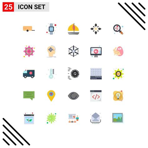 Set Of 25 Modern Ui Icons Symbols Signs For Love Holi Boat Hindu Decoration Editable Vector