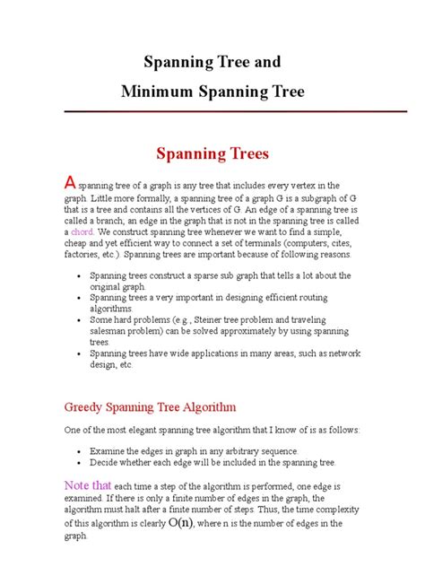 Spanning Tree And Minimum Spanning Tree Pdf Vertex Graph Theory