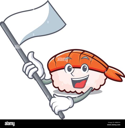 Flag Ebi Sushi Mascot Cartoon Stock Vector Image And Art Alamy