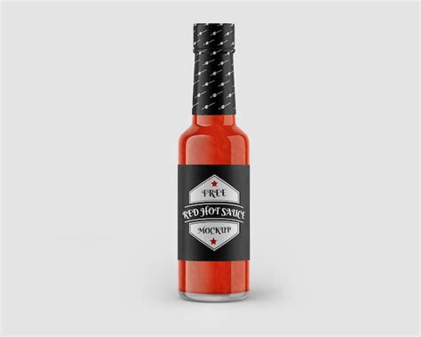Premium Psd Red Hot Sauce Bottle Mockup